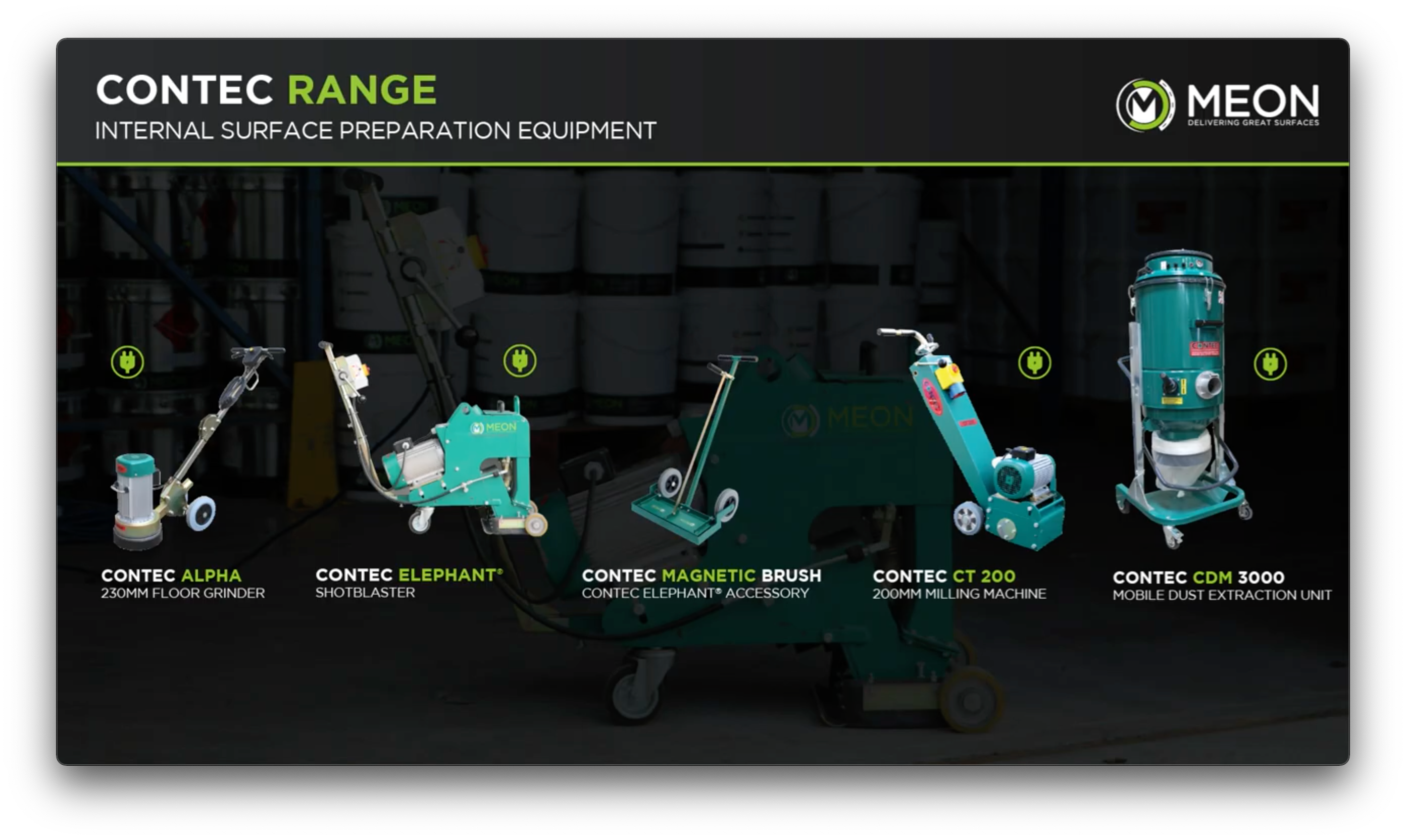 CONTEC® Product Range | Internal surface preparation equipment | MEON – Meon-UK
