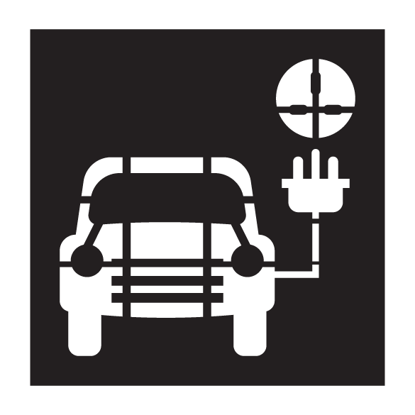 Black Plastic Stencil S65 Diag Electric Car Logo | 1000mm – Meon-UK