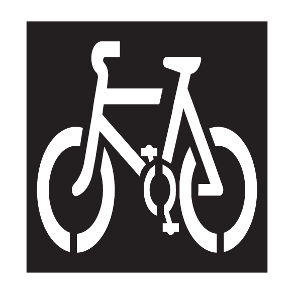 Black Plastic Stencil Cycle Symbol P1057 | 1780mm x 1100mm – Meon-UK